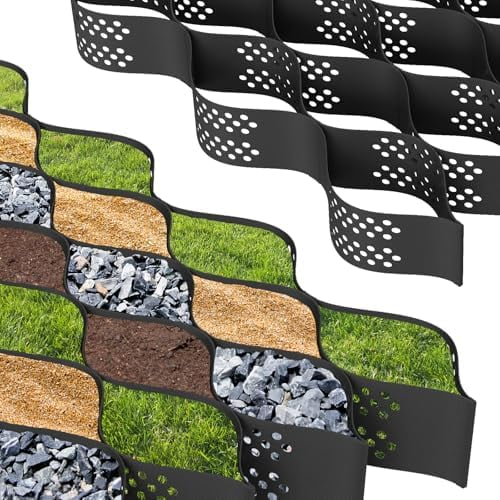 2-3-4 Inch Depth Geogrid Gravel Grid,9x17 FT HDPE Geo Cell Driveway ...
