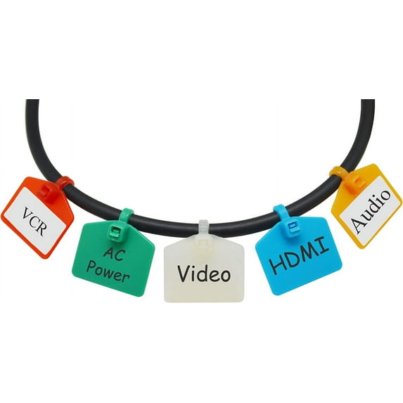 2-3/4" Nylon Cable Zip Tie Tags with Write-on Surface, Self-Locking, 50 ...
