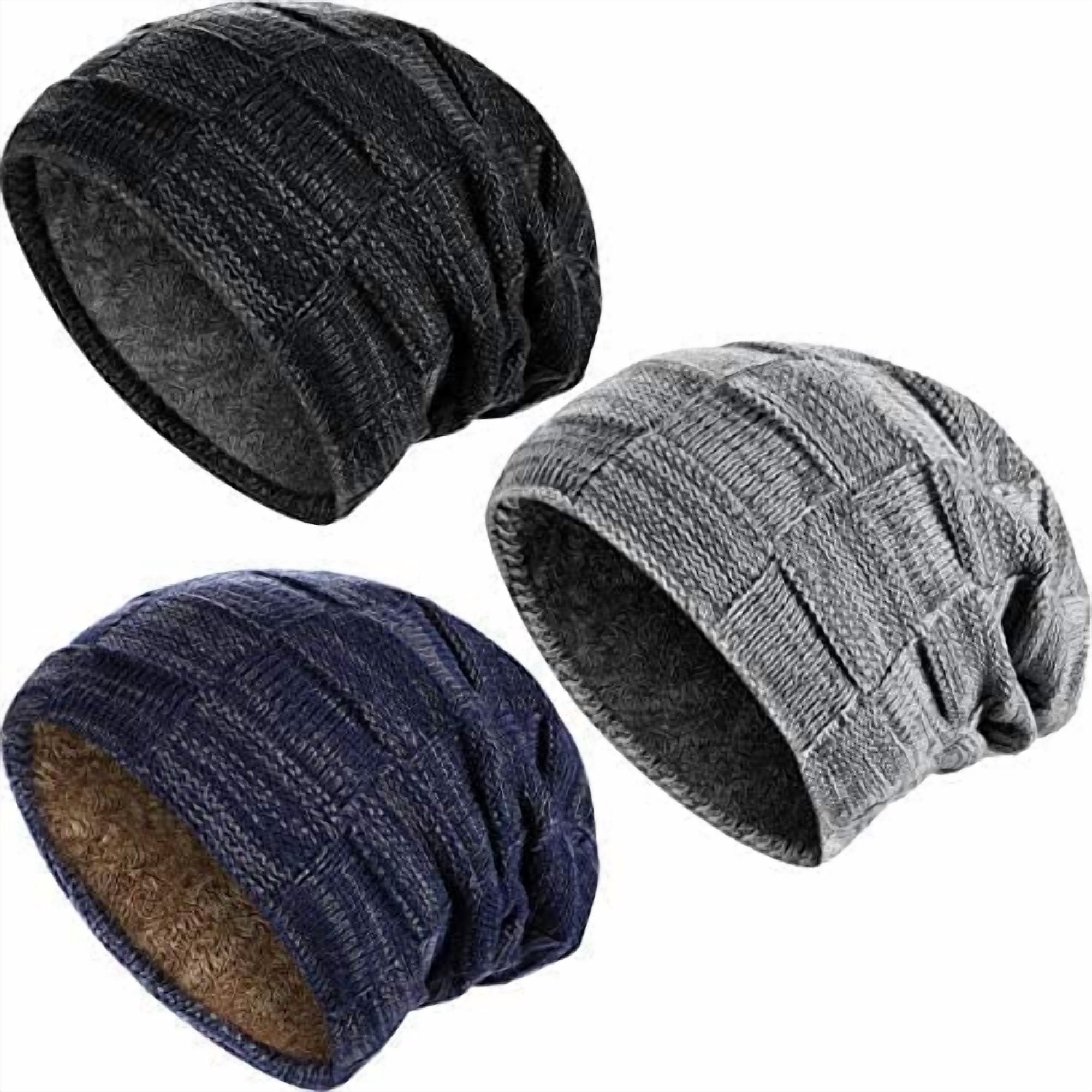 2/3/4 Pack Winter Beanie Hats for Men Warm Slouchy Beanies Hats Fleece ...