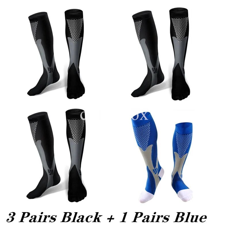 2/3/4 Pairs Compression Socks Knee High Sports Socks Medical Nursing ...