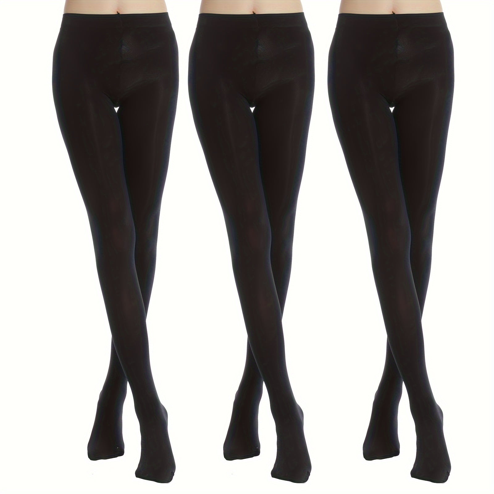 2/3/4 Pairs Opaque Elastic Pantyhose, High Waist Slim Footed Pantyhose ...