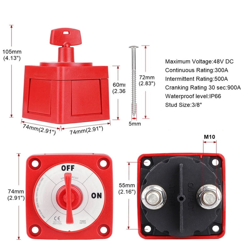 2 3 4 Position Battery Mass Switch 12V Selector Marine Isolator ...