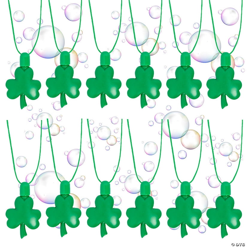 2 3/4" St. Patrick's Day Shamrock-Shaped Plastic Bubble Bottle ...