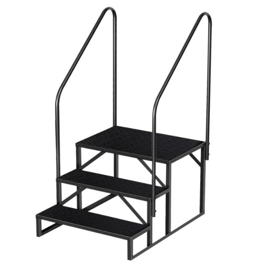 2/3/4 Step RV Stairs, RV Steps with Handrail & Anti-Slip Panel - 660lb ...
