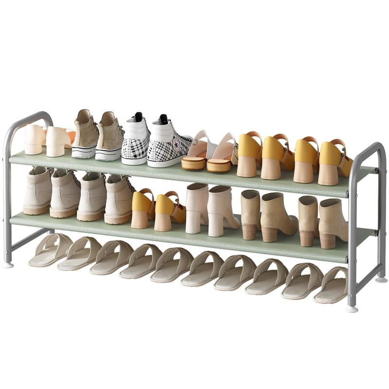 2/3/4-Tier Metal Shoe Rack Organizer Sturdy Space Saving Shoe Shelf for ...