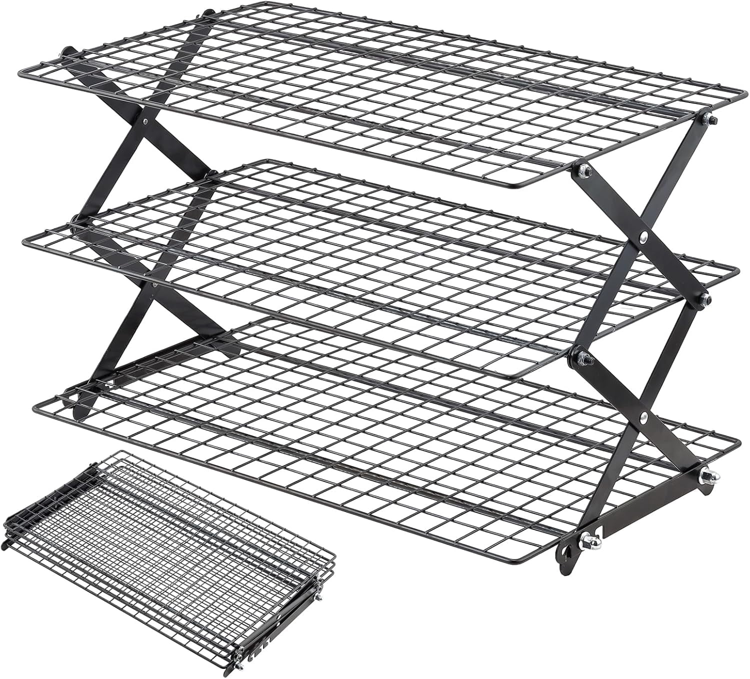 2/3/4-Tier Upgraded Collapsible Cooling Rack With Adjustable 3 Setting ...