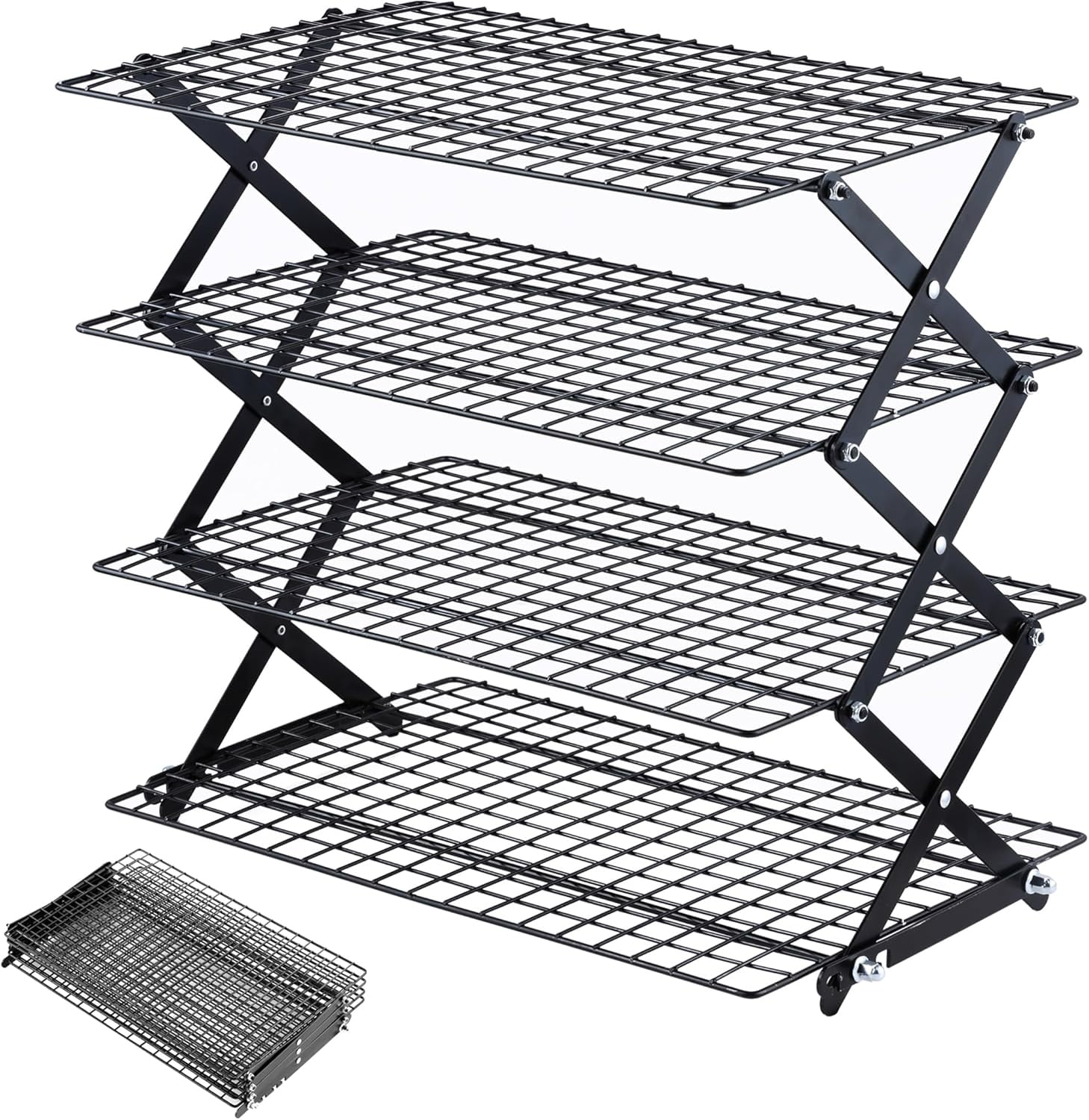 2/3/4-Tier Upgraded Collapsible Cooling Rack With Adjustable 3 Setting ...