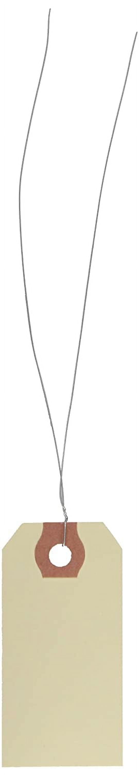 2 3/4" x 1 3/8" Manila Shipping s, 13 Pt. 12" Wire, Reinforced Eyelet ...