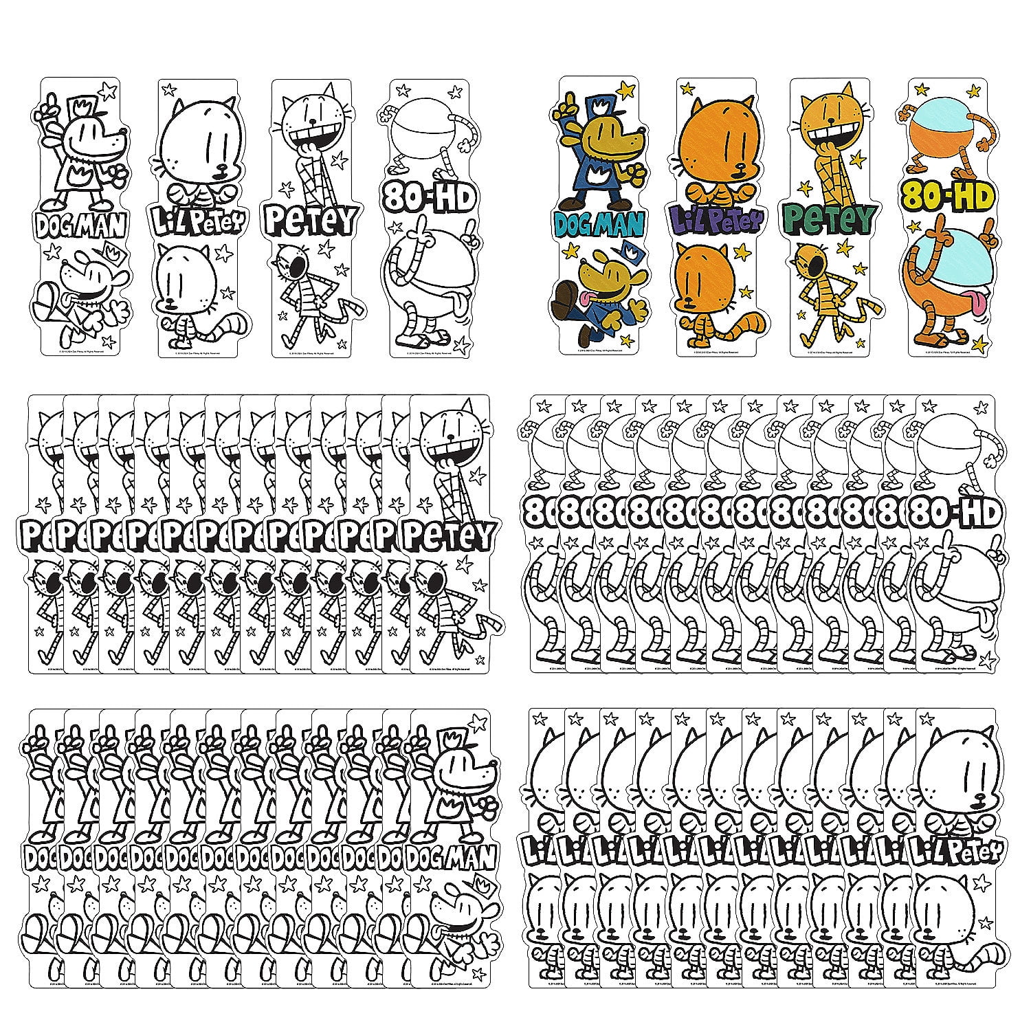 2 3/4" x 7" Bulk 48 pieces Color Your Own Dog Man Character Bookmarks ...