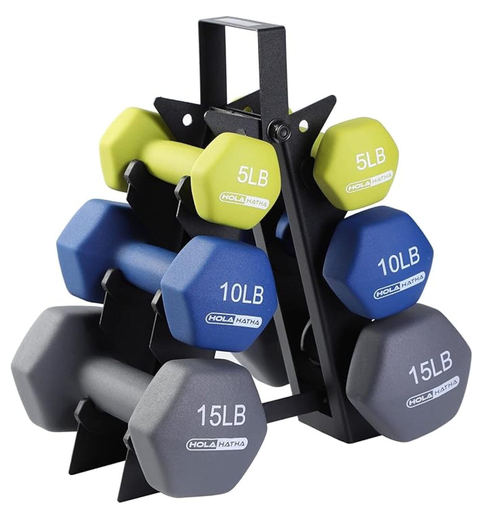 2, 3, 5, 8, and 10 Pound Neoprene Dumbbell Free Hand Weight Set with ...