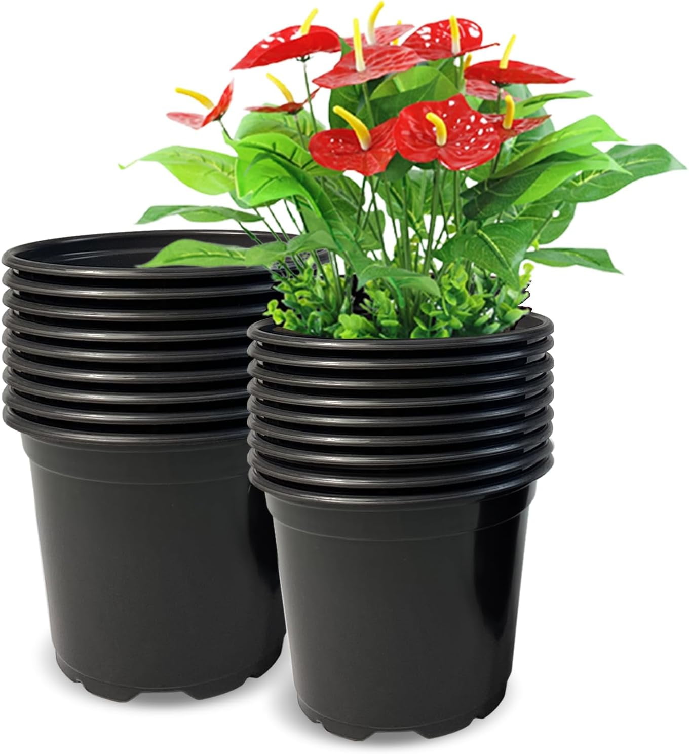 2/3/5 Gallon Pots for Plants,Flexible Gallon Plastic Nursery Pots with ...