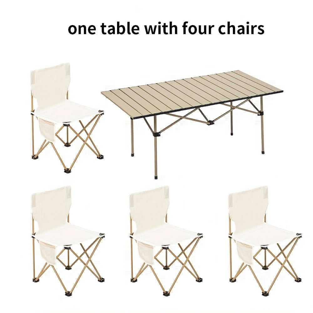 2/3/5 Pcs Folding Moon Chair Set with Storage Bag, Portable Outdoor ...