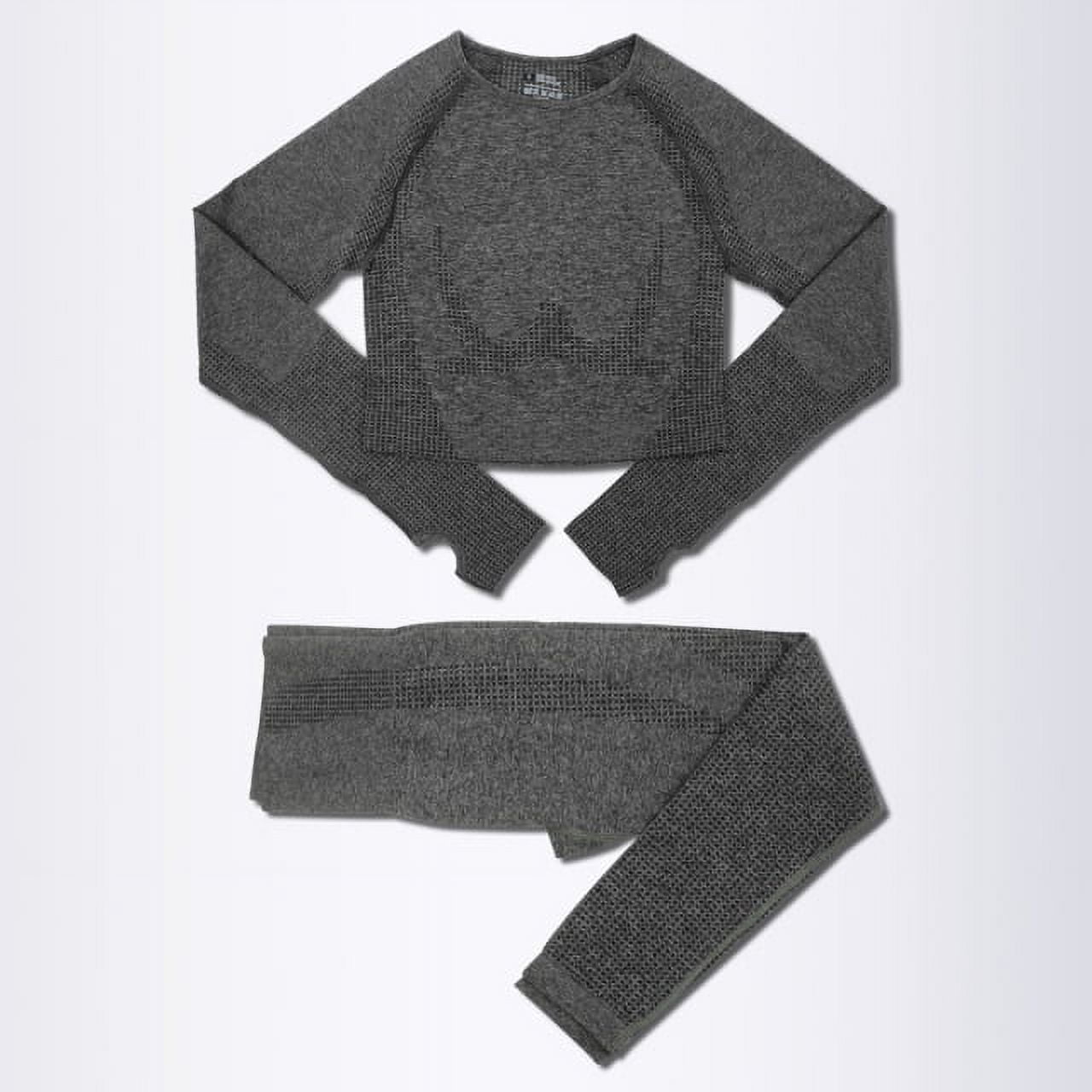 2/3/5PCS Seamless Women Yoga Set Workout Sportswear Gym Clothing Fitness Long Sleeve Crop Top ...