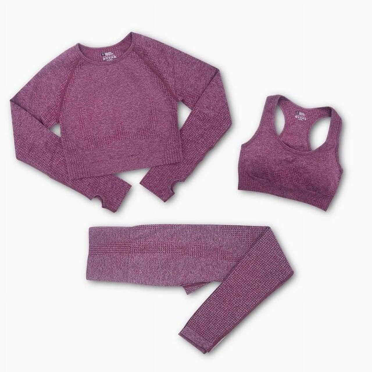 2/3/5PCS Seamless Women Yoga Set Workout Sportswear Gym Clothing Fitness Long Sleeve Crop Top ...