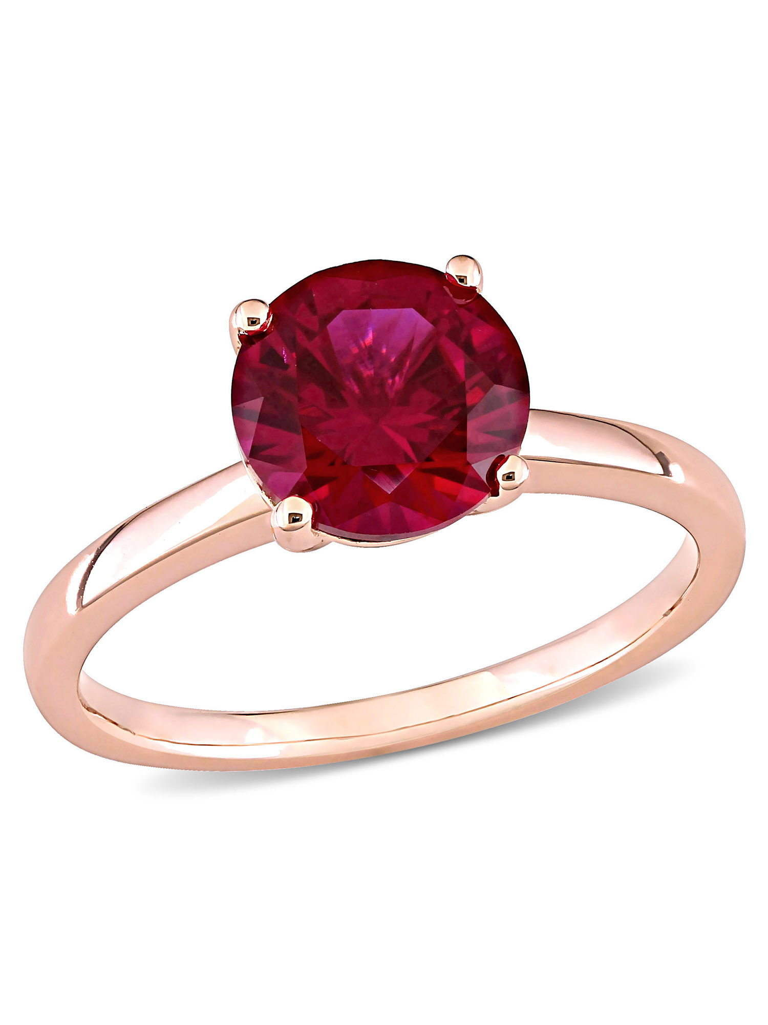 1 Carat Ruby Solitaire Gemstone Engagement Ring in Rose Gold - Walmart.com