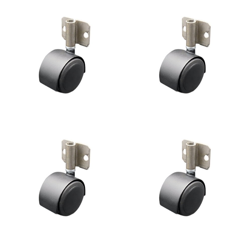 2-3/8 Inch Swivel Caster Wheels for Furniture - Urethane Flat Black ...