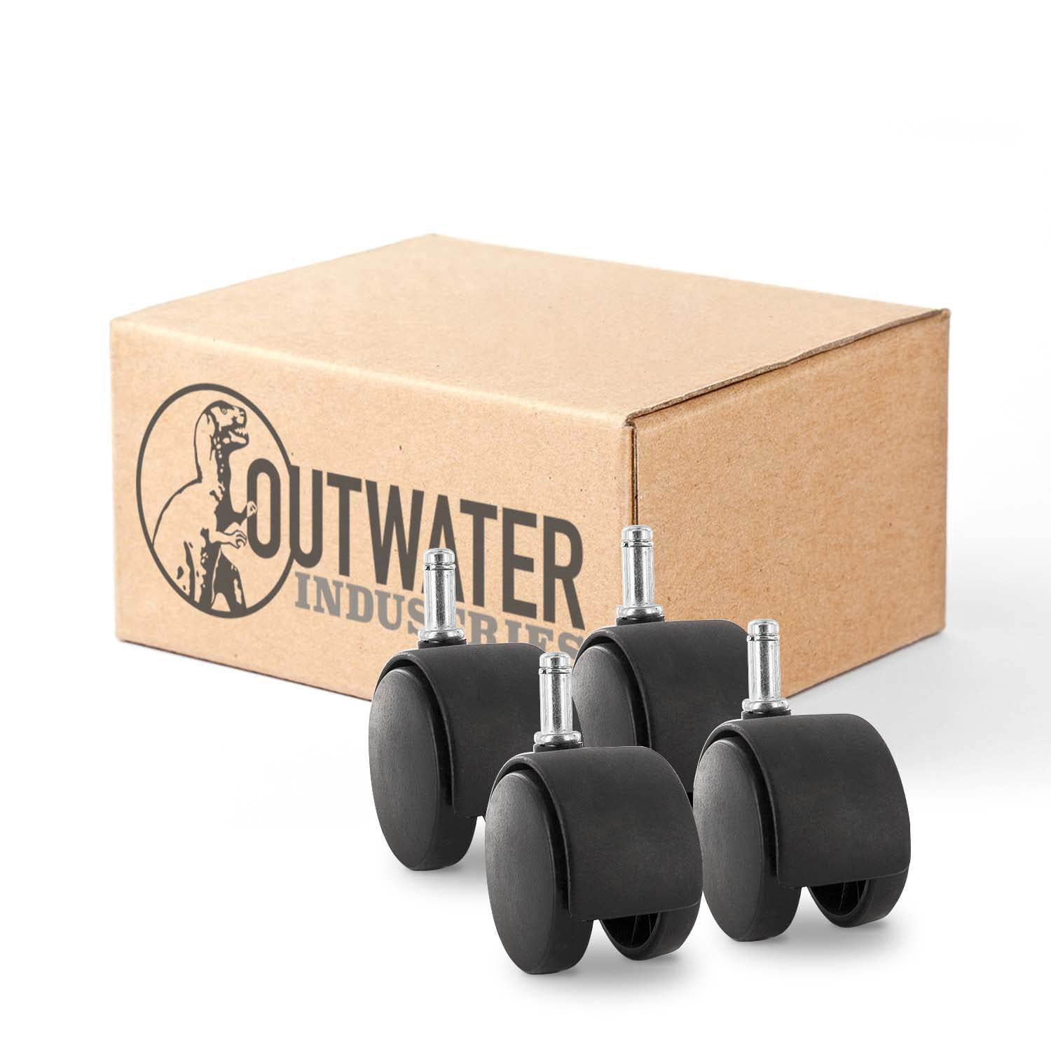 2-3/8" Wheel Diameter | Black Nylon Swivel Hooded Hercules Twin Wheel ...