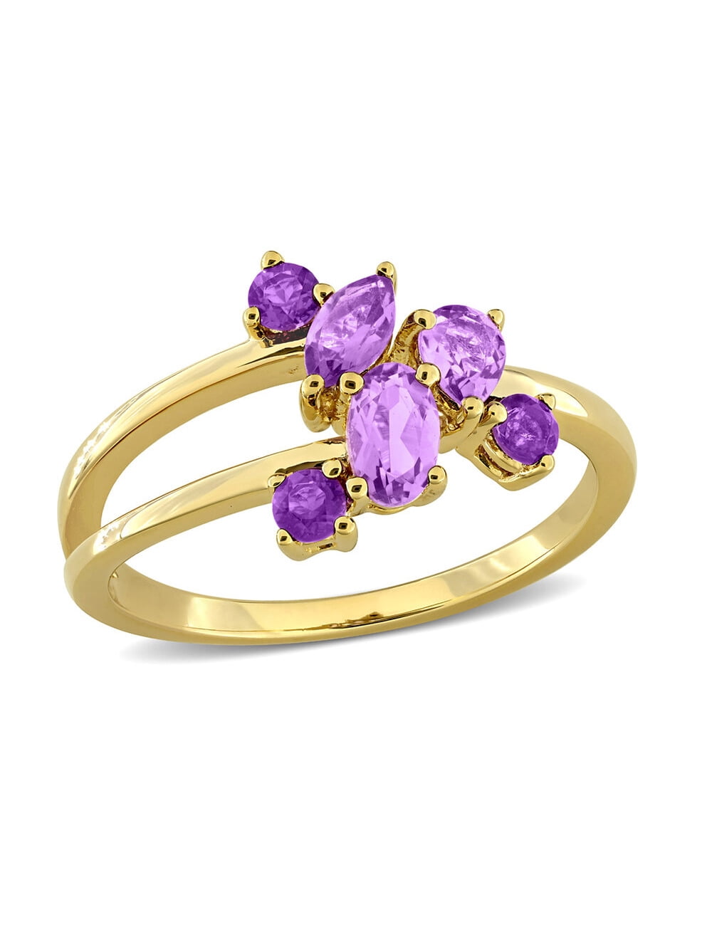 2/3 Carat (Ctw) Multi-Shaped African Amethyst Purple Amethyst Ring ...