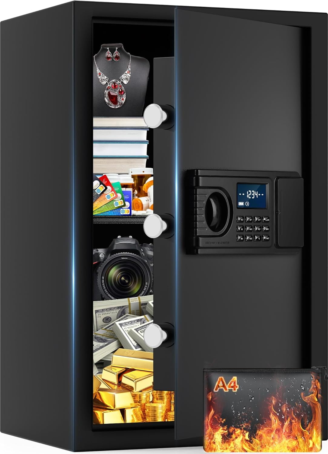 2.3 Cuft Fireproof Safe Box, Safes for Home Use Fire and Water Proof ...