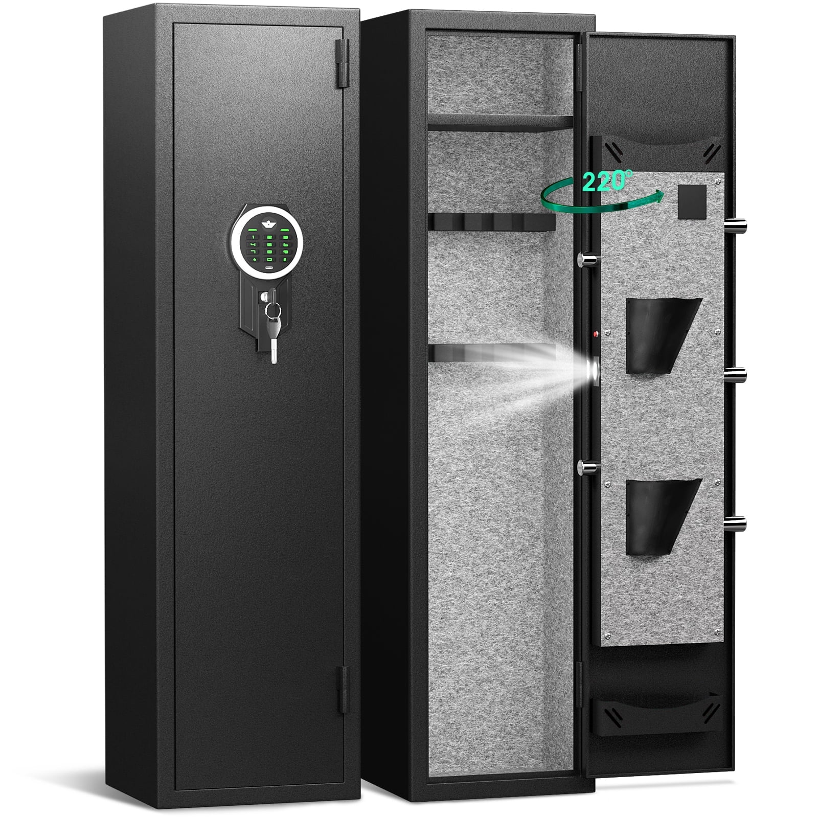 2-3 Gun Safe, Gun Safes for Home, Quick Access Gun Cabinets with LED ...