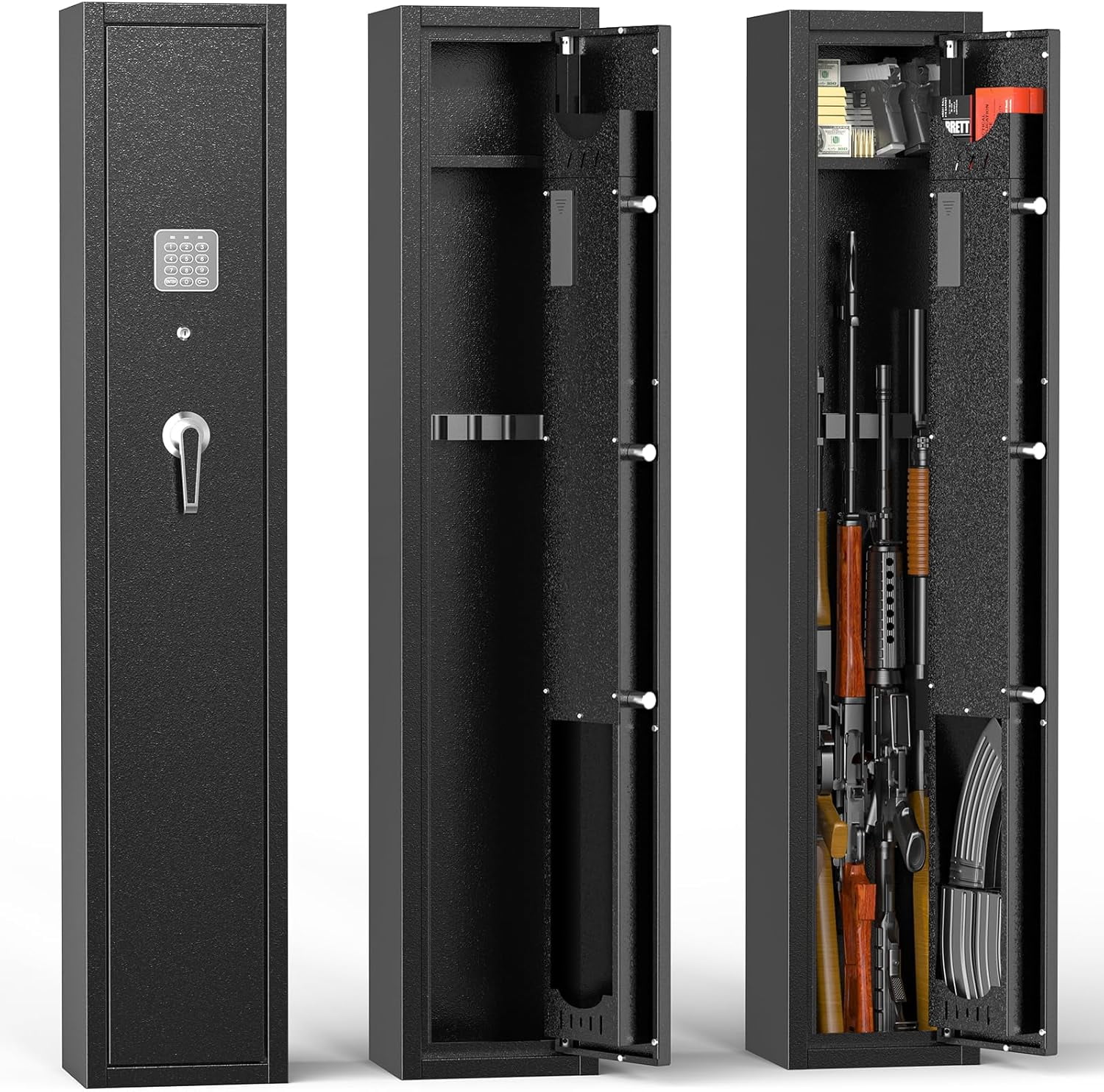 2-3 Gun Safe, Gun Cabinet for Long Rifles and Pistols, Quick Access Gun ...