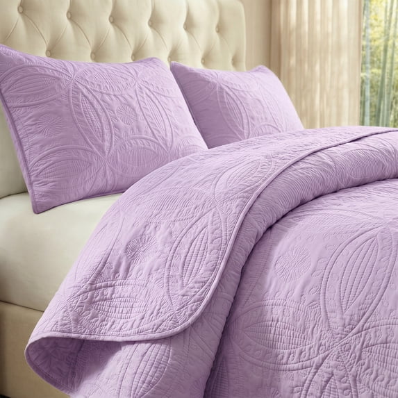2/3 PCS Embossed Bedspread Set, 1 Bed Cover with 1-2 Pillowcases, Soft ...