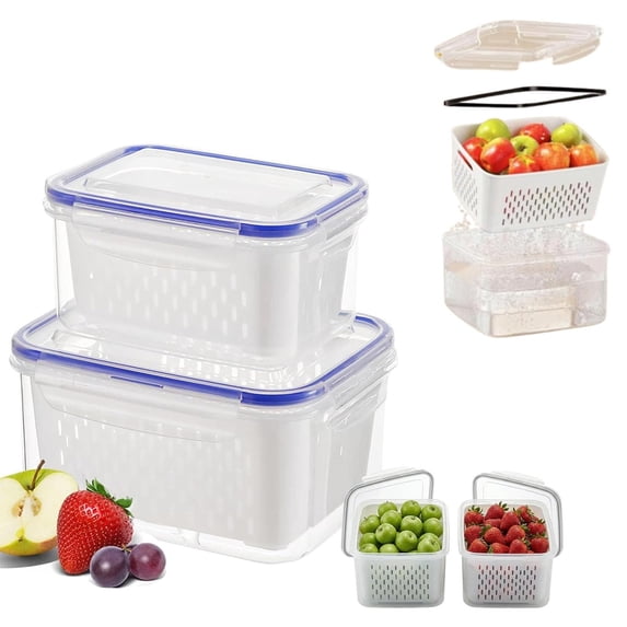 2/3 PCS Fruit Storage Containers for Fridge, Produce Containers for ...