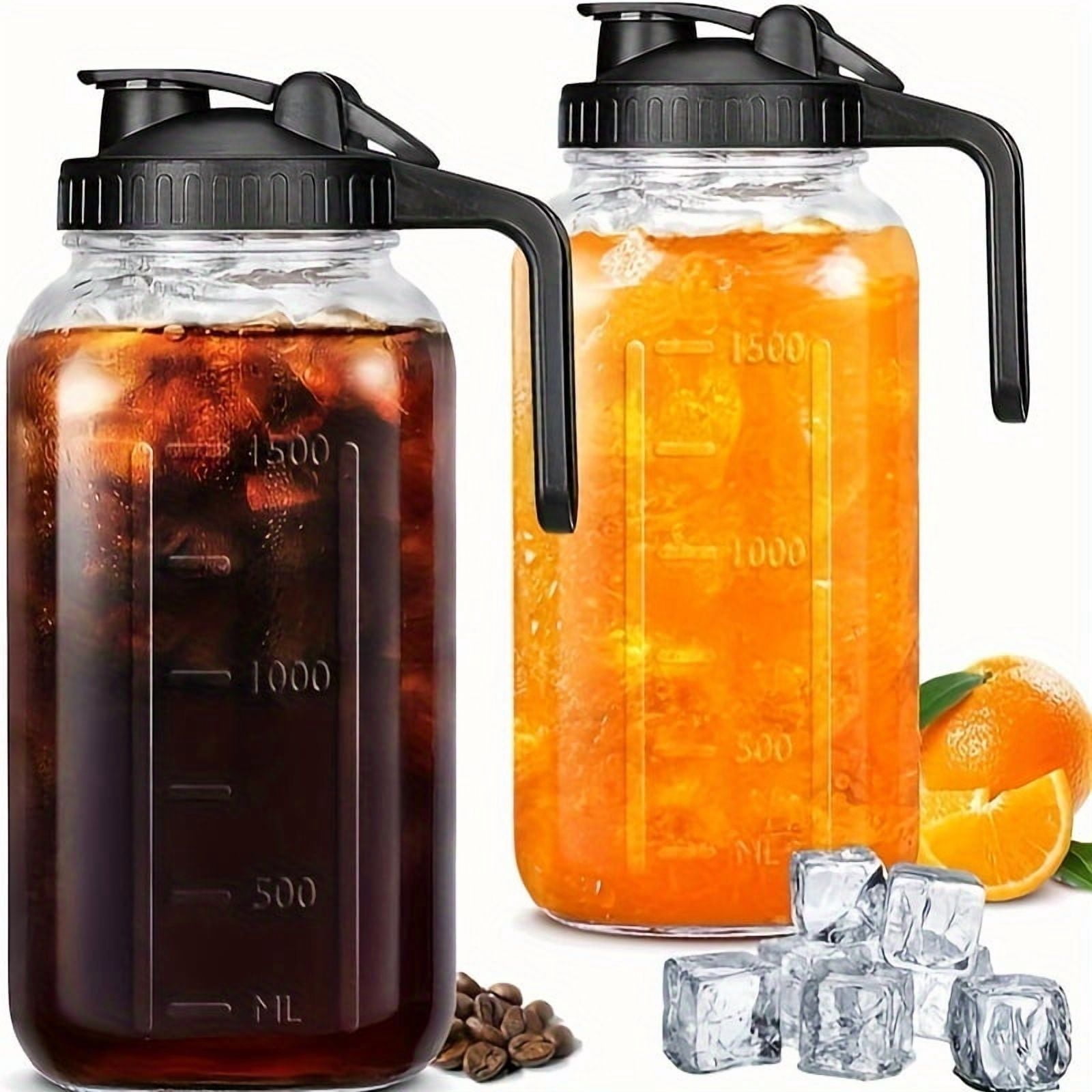 2/3 Pack 64oz Mason Jar Pitcher - Double Leak-Proof with Pour Spout ...