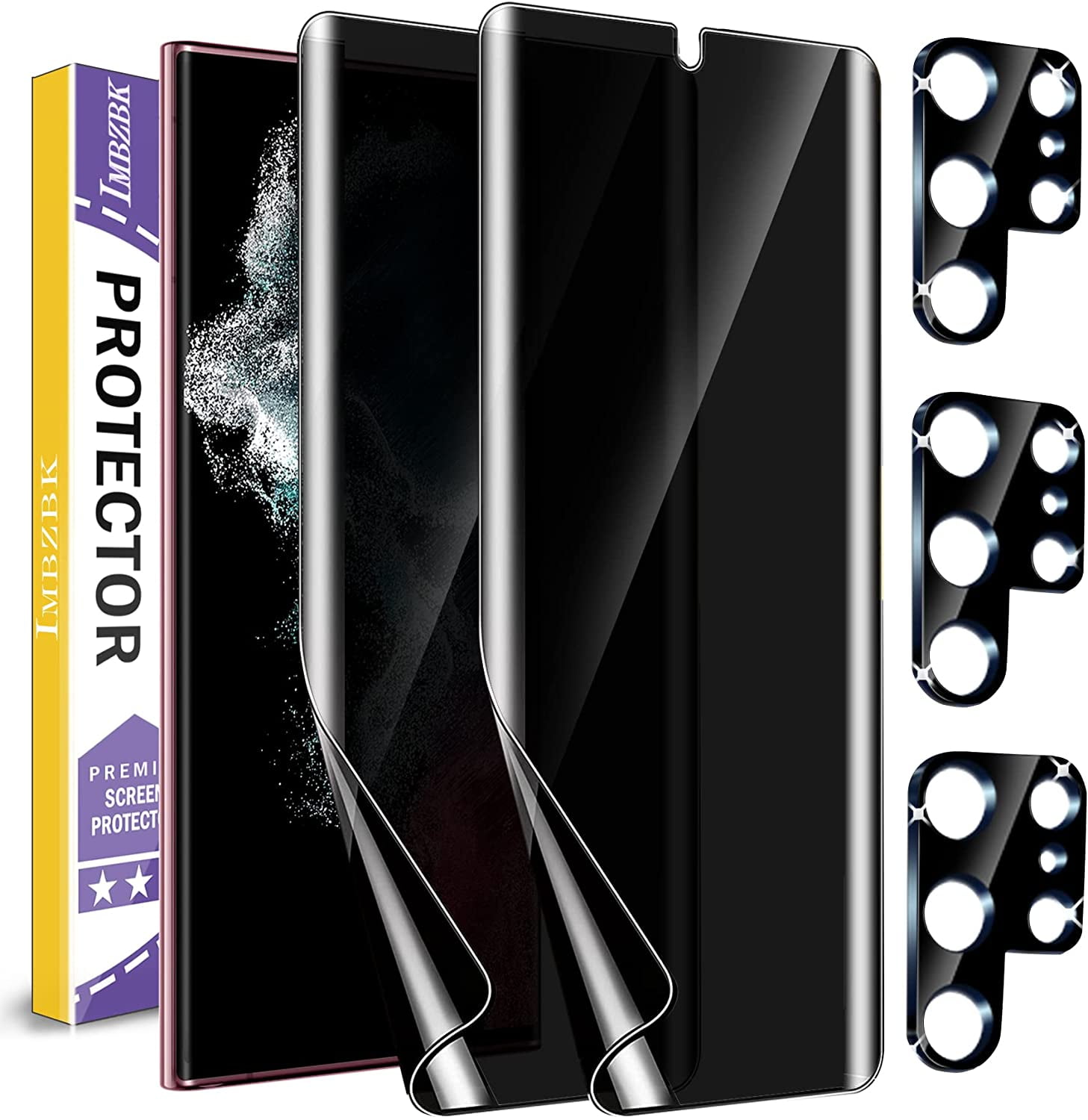[2+3 Pack] Privacy Screen Protector for Samsung Galaxy S22 Ultra 5G ...