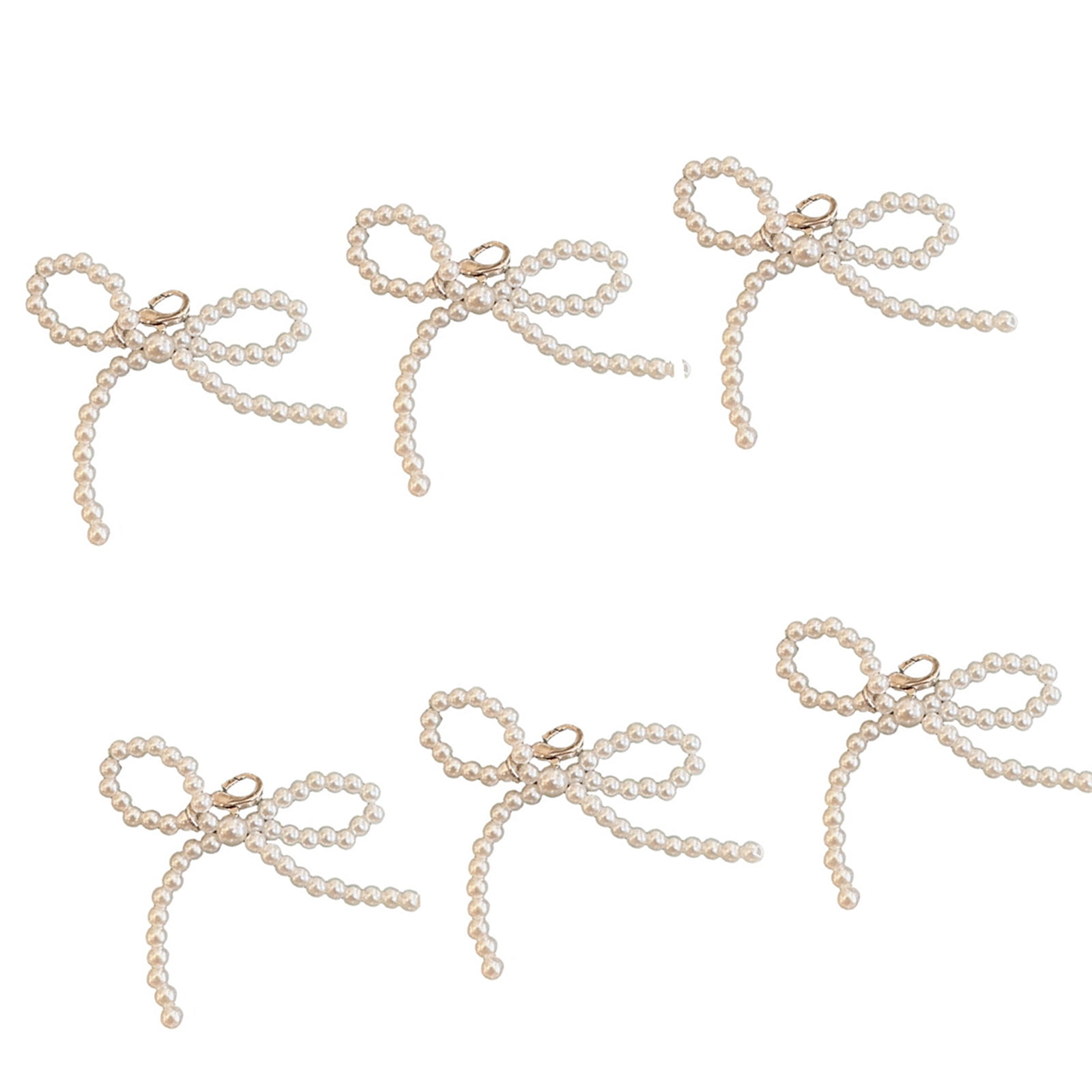 2/3 Pairs Women Elegant Pearls Bows Shoe Clips Embellishments Sneakers ...