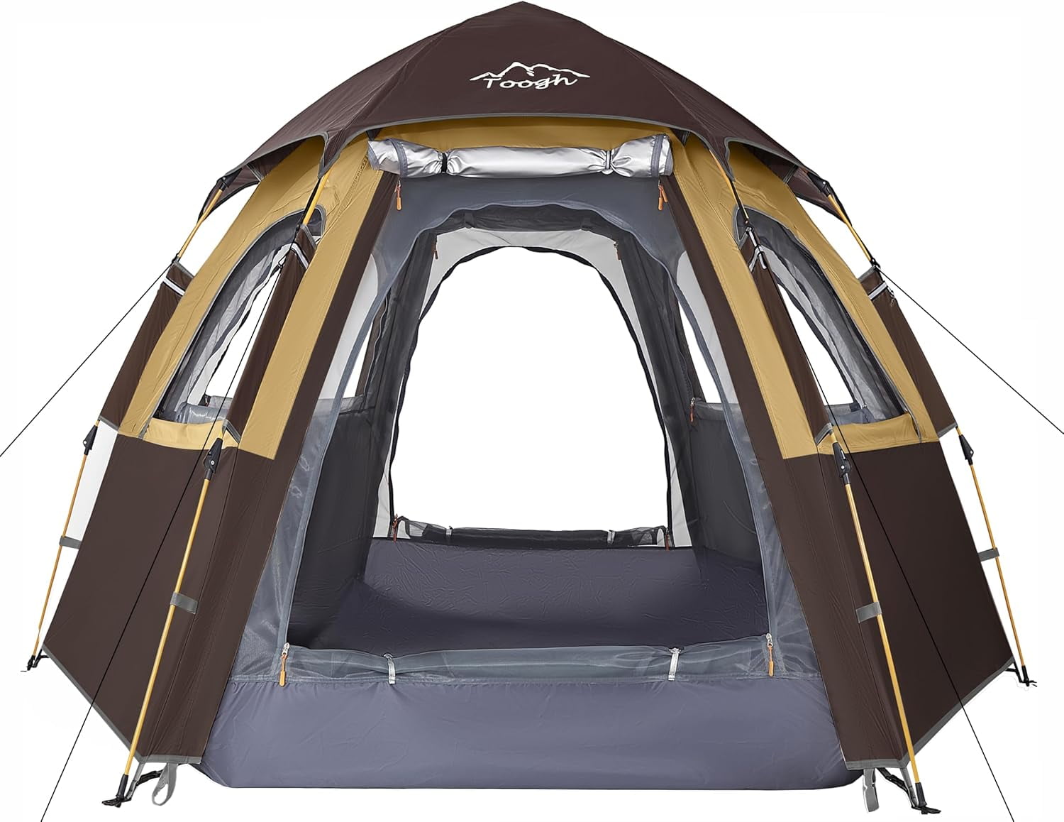 2-3 Person Camping Tent 60 Seconds Easy Quick Set Up Tent Waterproof Pop Up Dome Family Hexagon ...