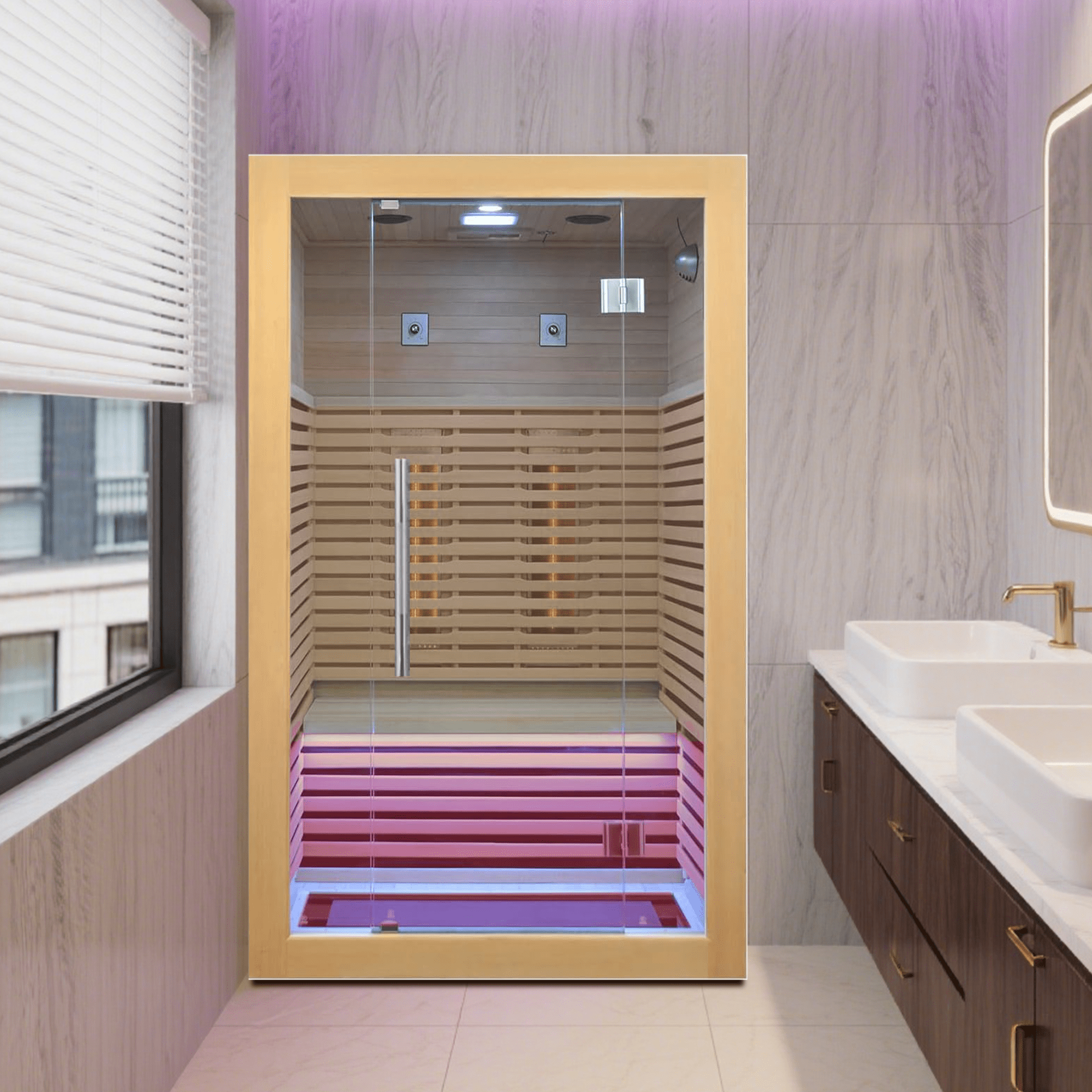 2-3 Person Indoor Low EMF Sauna Room with Far Infrared, 1832W Canadian ...