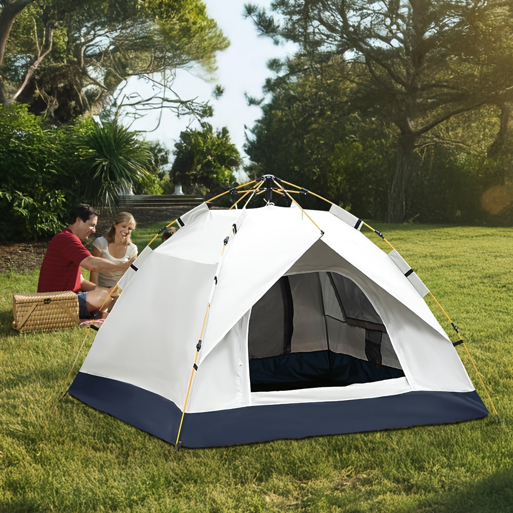 2-3 Person Instant Pop-Up Camping Tent with Fiberglass Frame, Oval ...