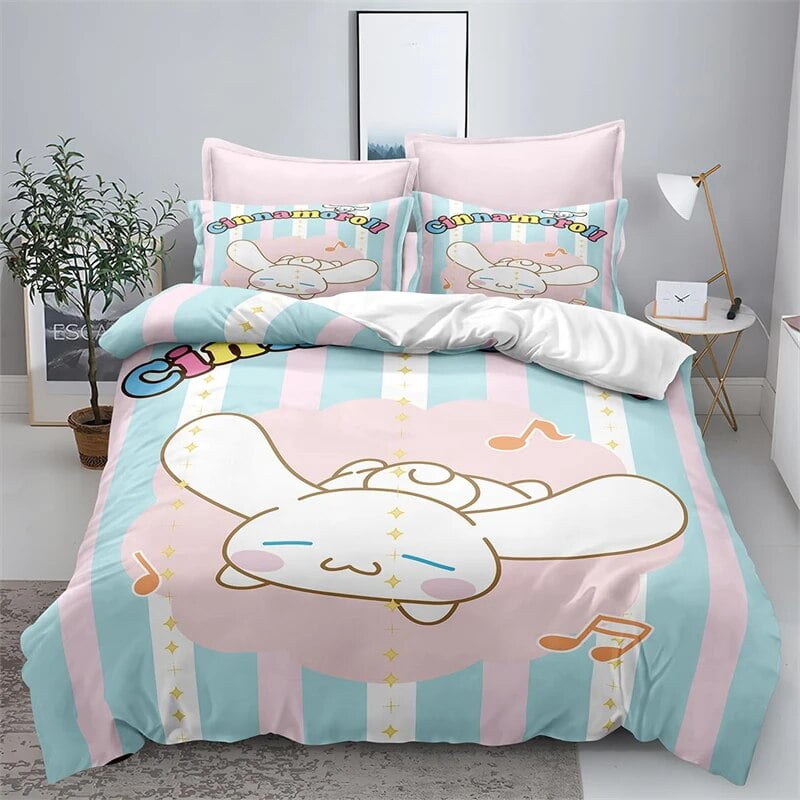 2/3 Piece Cinnamoroll Bedding Set Quilt Duvet Cover Set Single Full King Size Duvet Cover Kids ...