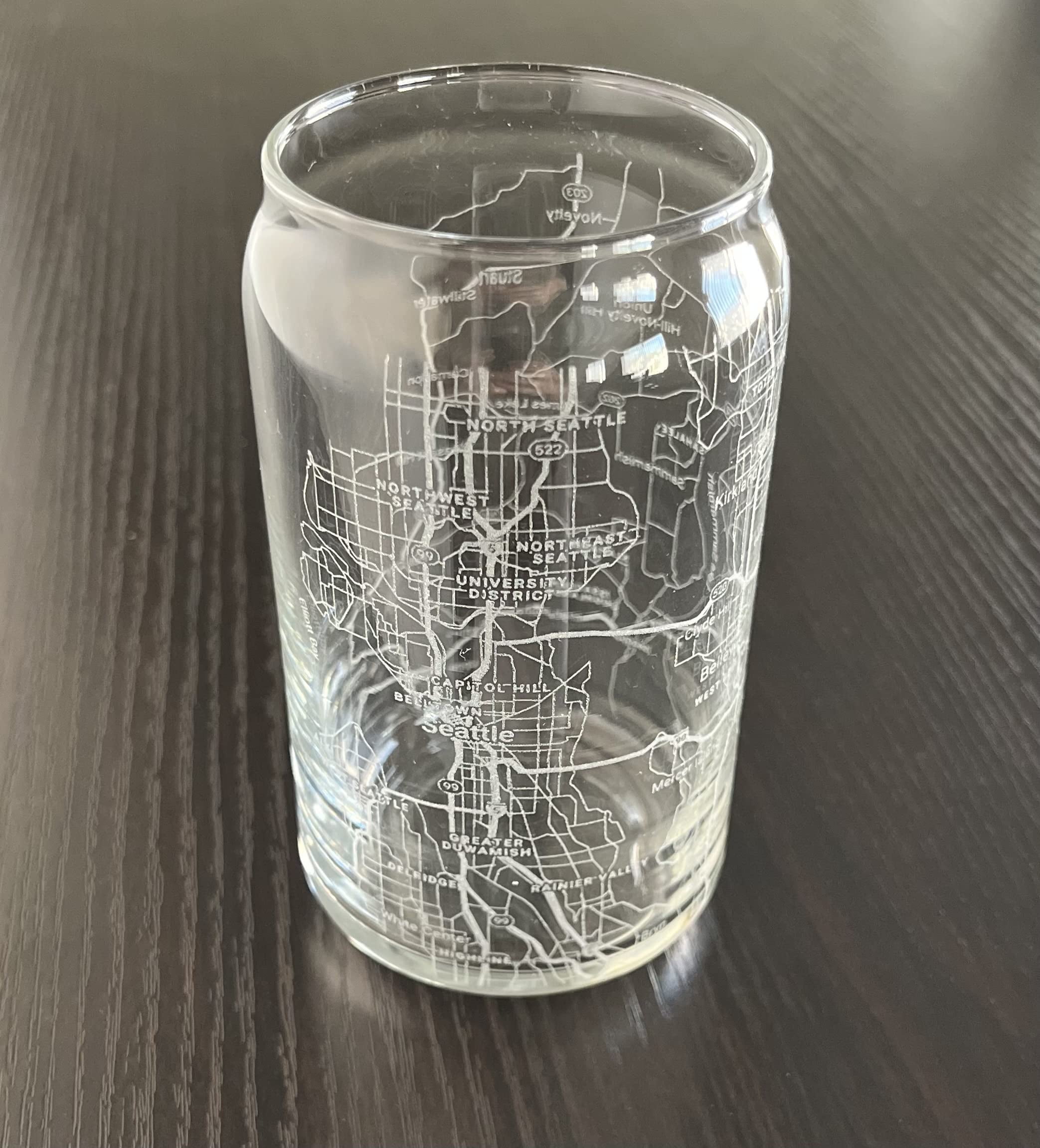 Beer Can Glass 16 oz Urban City Map Seattle Washington - Walmart.com