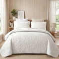2/3 Piece Solid Color Ultrasonic Bedspread Set(1 Quilt+1/2 Pillowcases ...