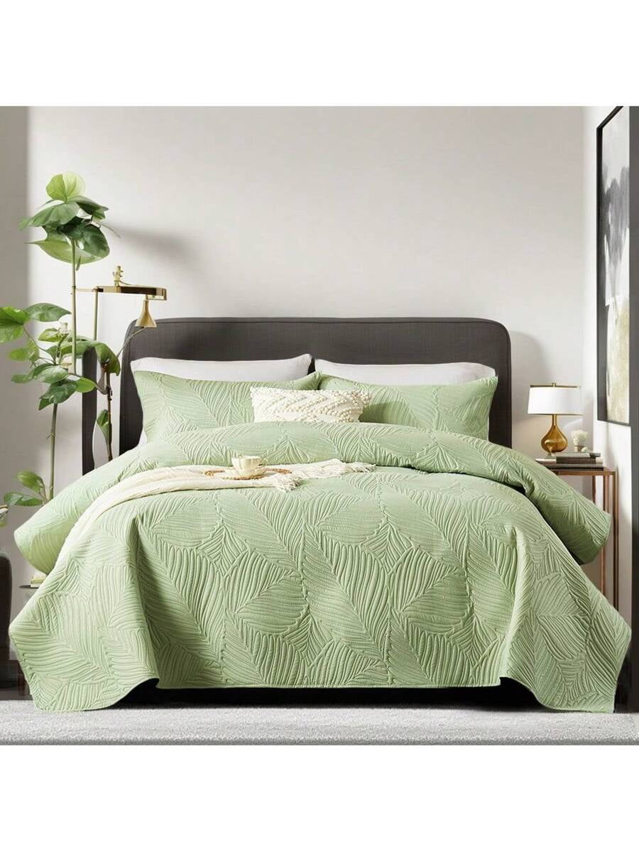 2/3 Piece Ultrasonic Embossed Bed Cover, Breathable, Durable Bedding ...