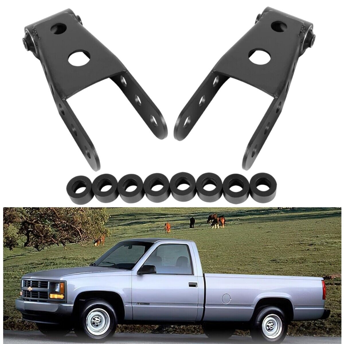 2"-3" Rear Lowering Drop Shackle Kit For 1994-2001 Dodge Ram 1500 ...