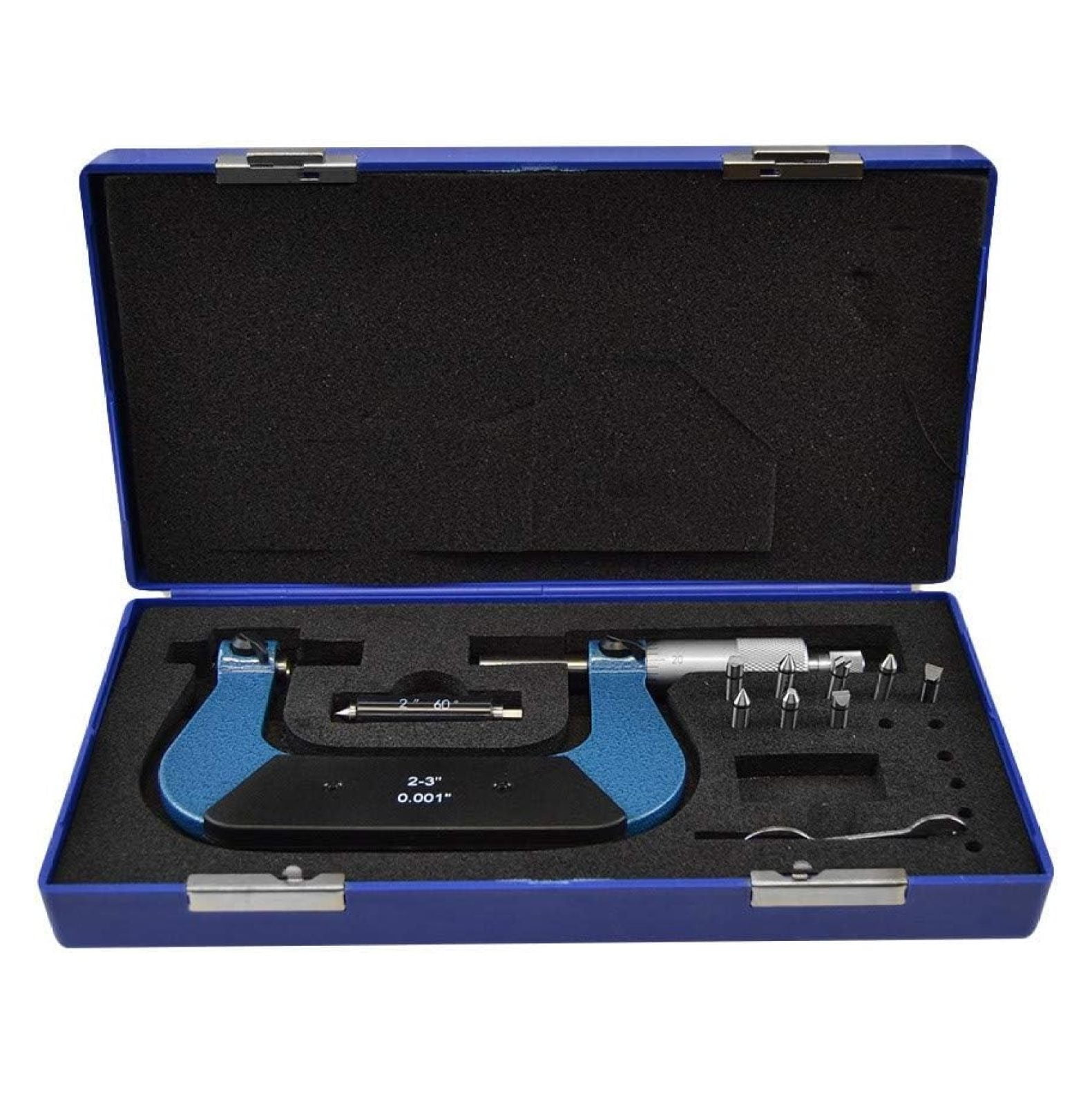2-3" Screw Thread Micrometer Kit 60 Degree 4 Anvils 0.001'' Graduation ...