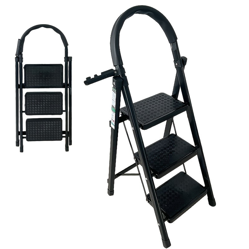 2&3 Step Ladder, Folding Step Stool With Wide Anti-Slip Pedal, Sturdy ...
