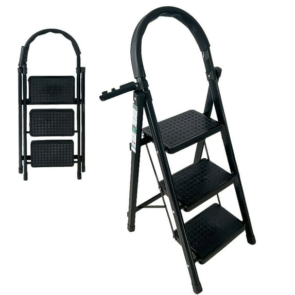 2&3 Step Ladder, Folding Step Stool With Wide Anti-Slip Pedal, Sturdy ...