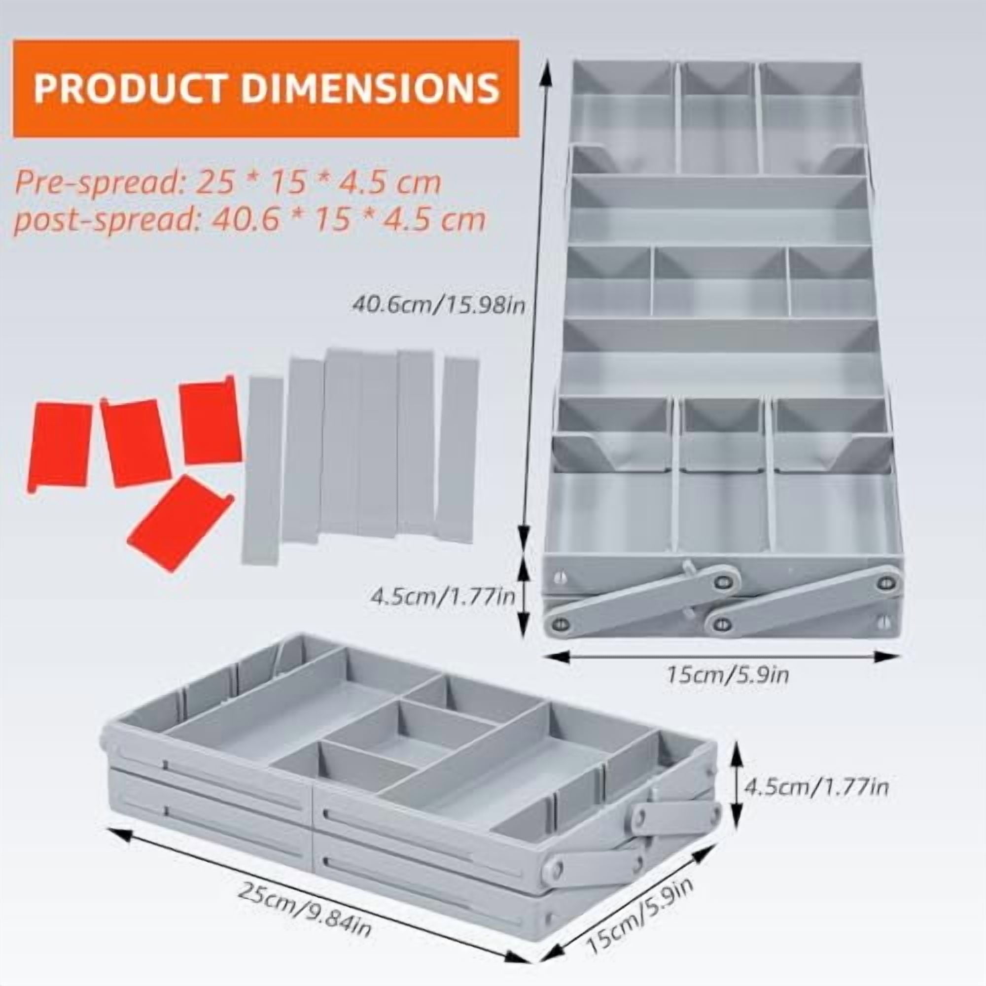 2/3 Tier Drawer Organizer, Collapsible Multi Level Drawer Organizer ...