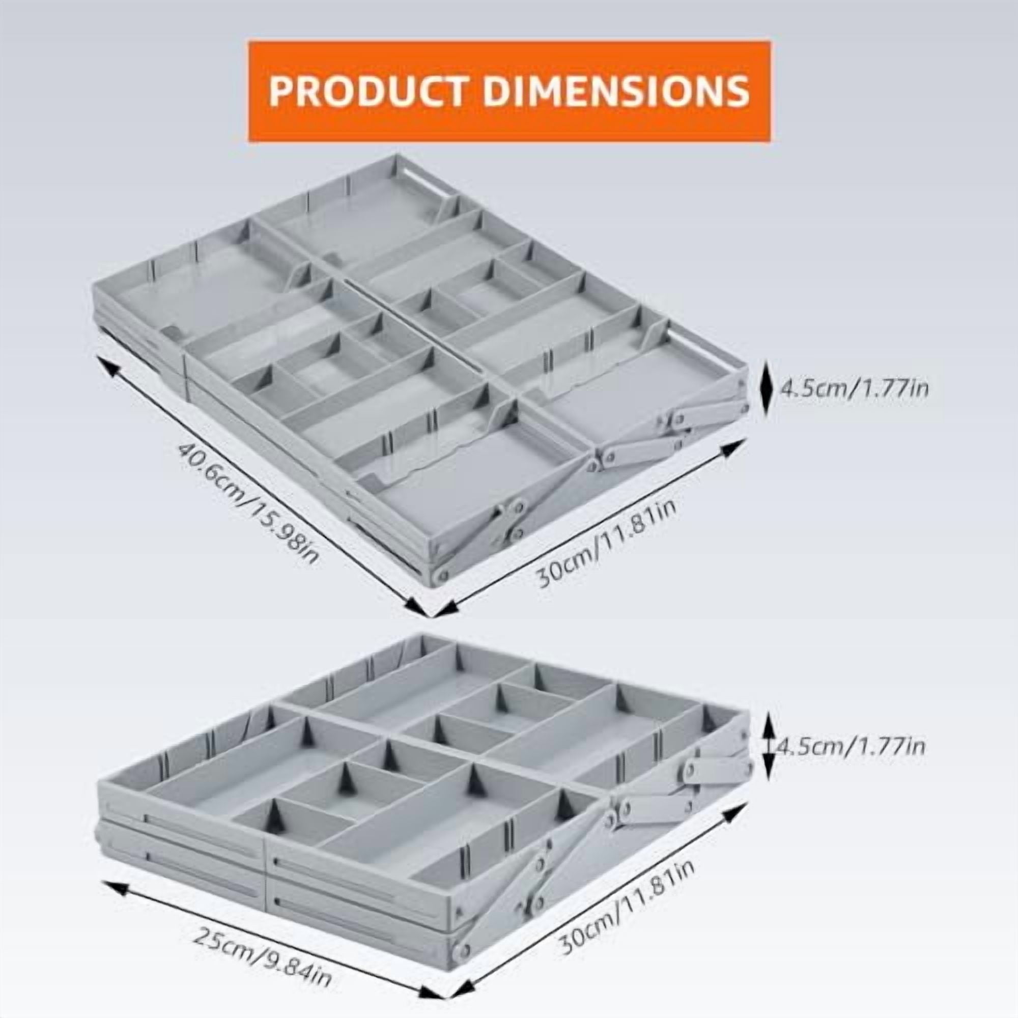 2/3 Tier Drawer Organizer, Collapsible Multi Level Drawer Organizer Tray, Expandable Bathroom ...