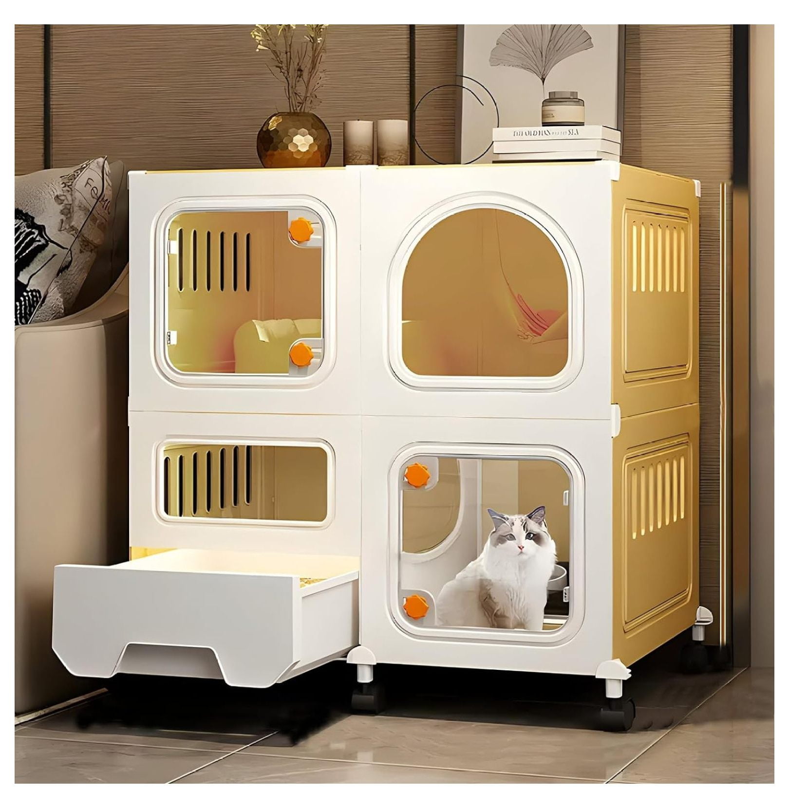 23 Tier Large Cat Cage With Cat Litter Boxindoor Cat Kennels Diy Cat Villa Detachable Cat