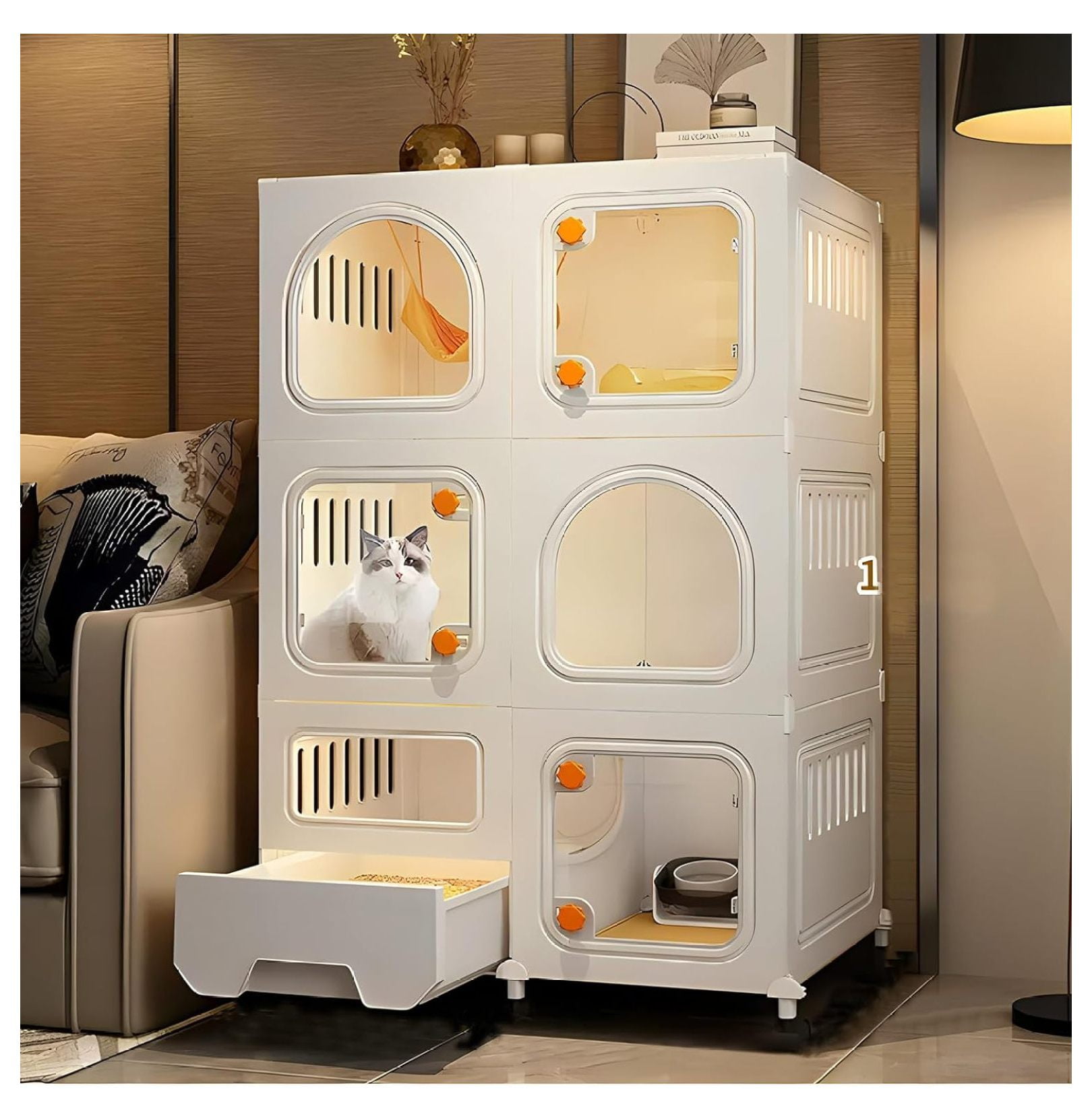 23 Tier Large Cat Cage With Cat Litter Boxindoor Cat Kennels Diy Cat Villa Detachable Cat