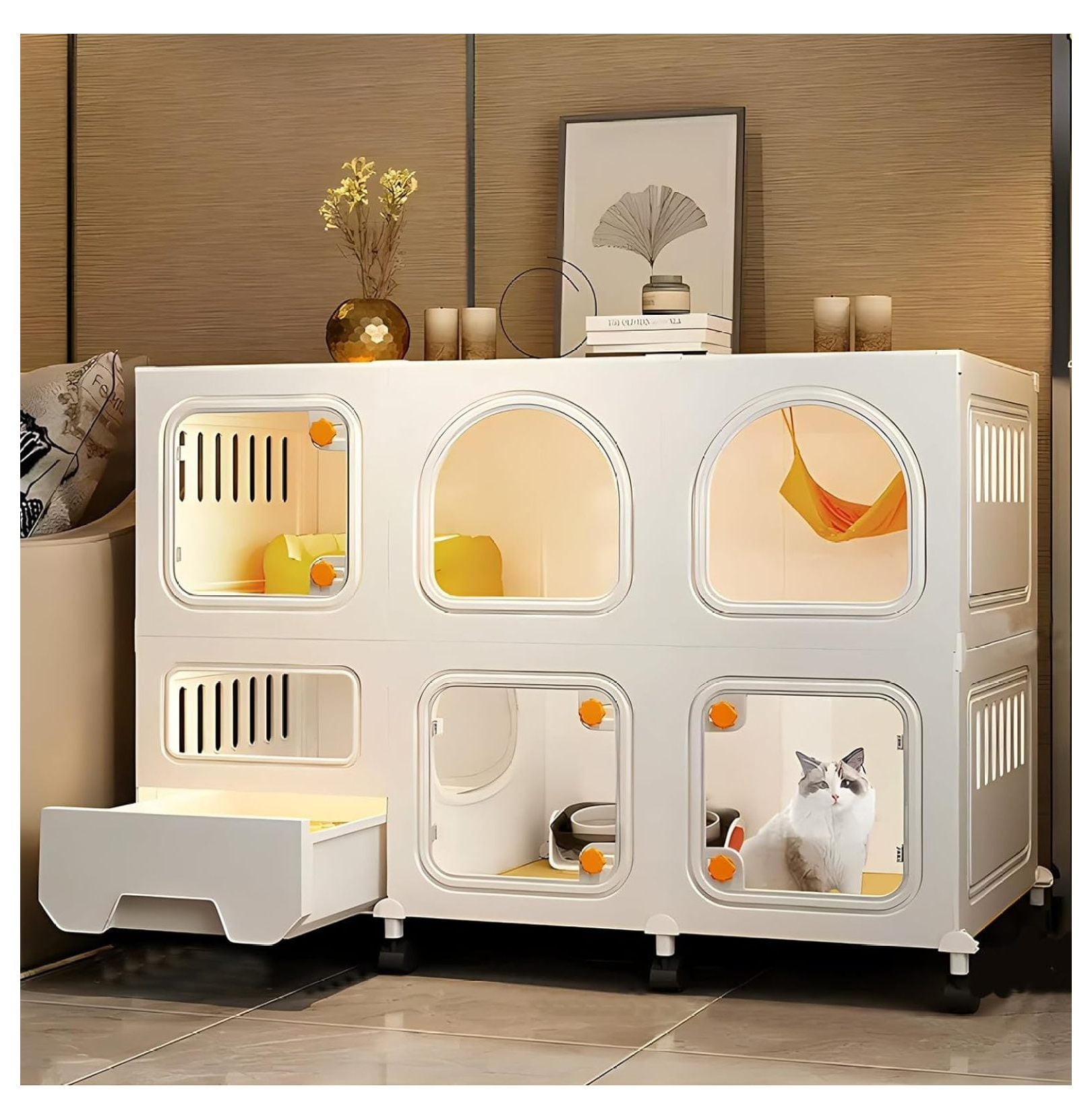 23 Tier Large Cat Cage With Cat Litter Boxindoor Cat Kennels Diy Cat Villa Detachable Cat