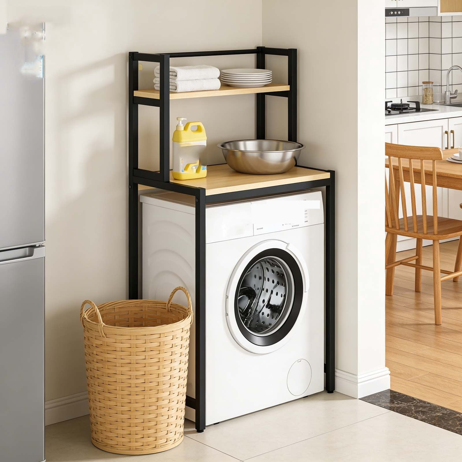 2/3-Tier Laundry Organization Shelf, Over Washer and Dryer Storage ...