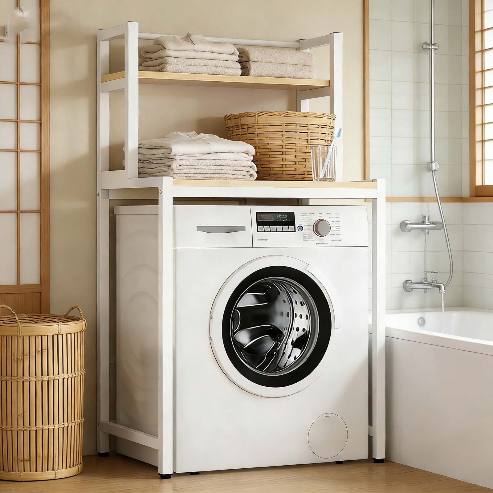 2/3 Tier Over Washer and Dryer Shelves, Wooden Heavy Duty Over the ...