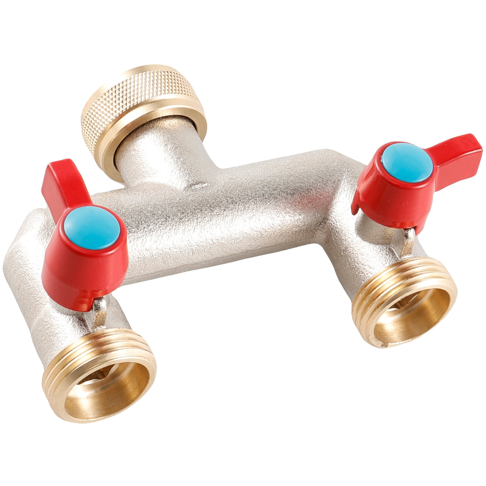 2 / 3 Way Hose Splitter Brass Garden Water Hose Splitter 3/4 Inch Hose ...