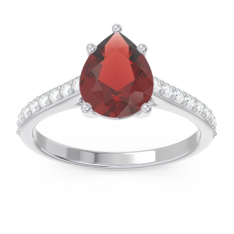 2.30 Carat Beautiful Natural Diamond Garnet Gemstone Bridal Ring for ...